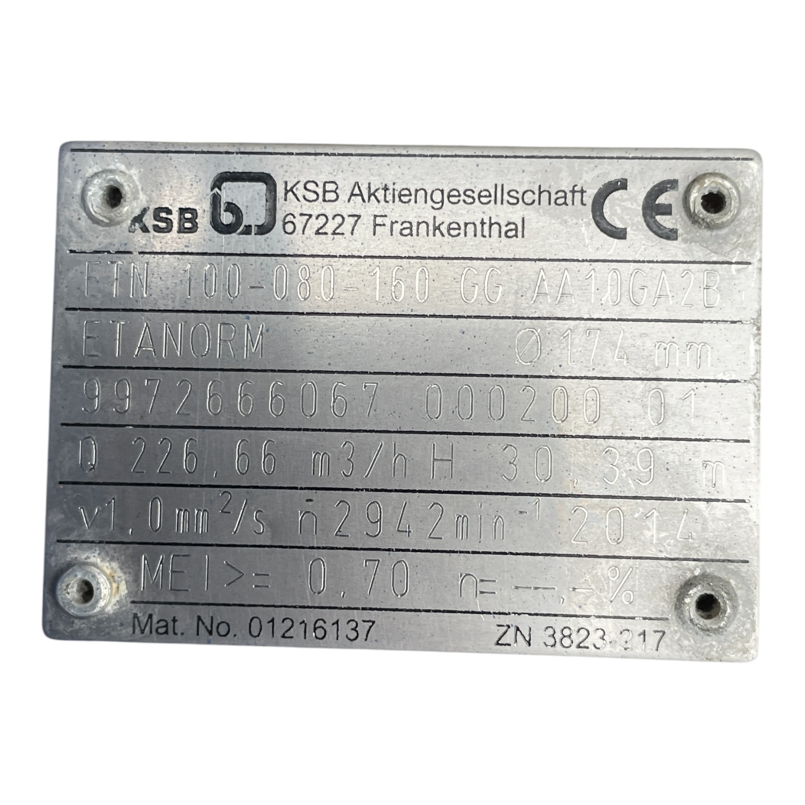 KSB ETN 100-080-160 GG AA10GA2B Kreiselpumpe -unused- – DIMEX Dimetros Hamburg