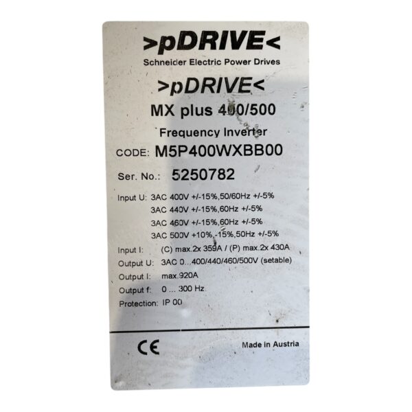 Schneider Electric pDrive MX plus 400/500 M5P400WXBB00 5250782 ...